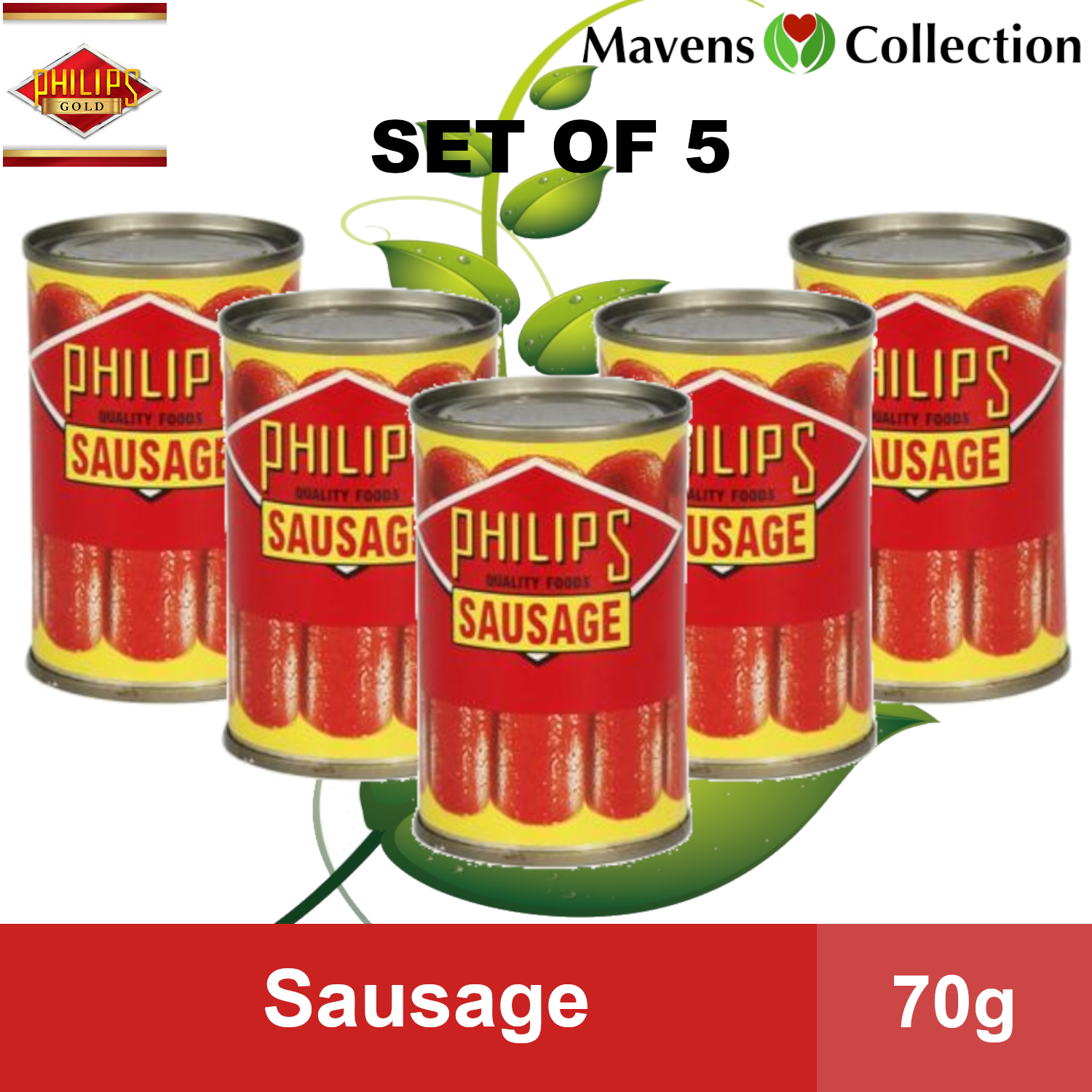 Philips Sausage 70g (Set of 5) by MAVENS COLLECTION | Lazada PH
