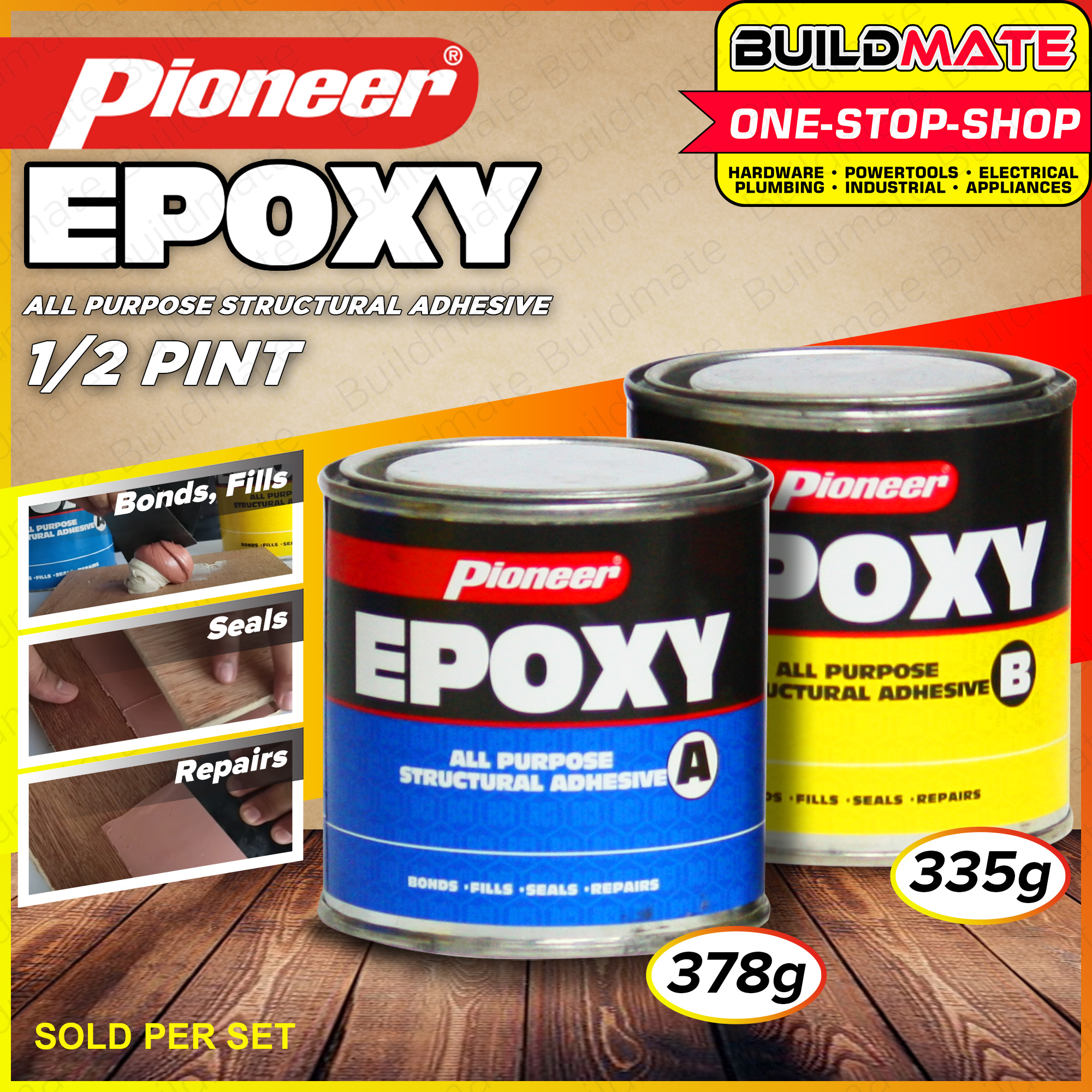 PIONEER All Purpose Epoxy 1/4 | 1/2 | PINT All Purpose Structural Adhesive Resin Mortar 1APC2019 ...