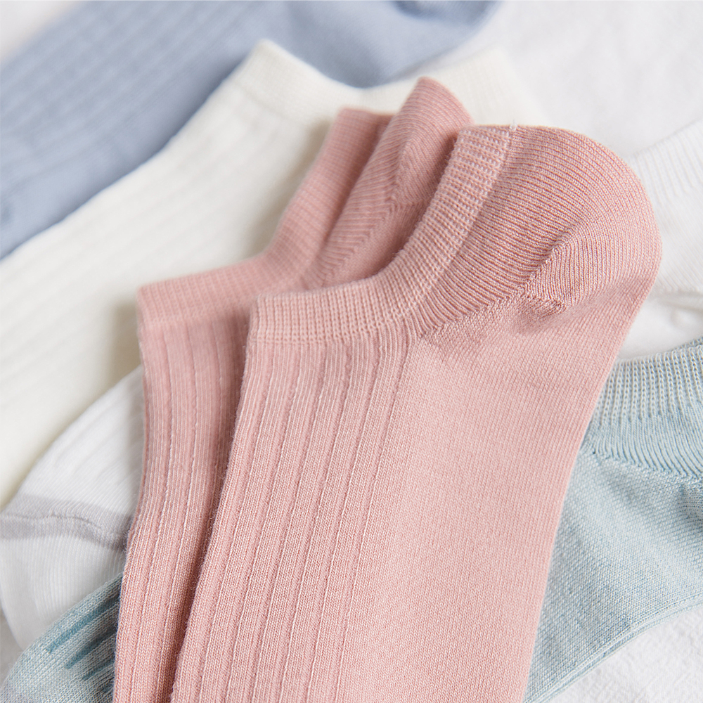 ESTRUS FASHION 1/3 Pairs Summer Stripe Solid Color Ankle Women's Socks ...