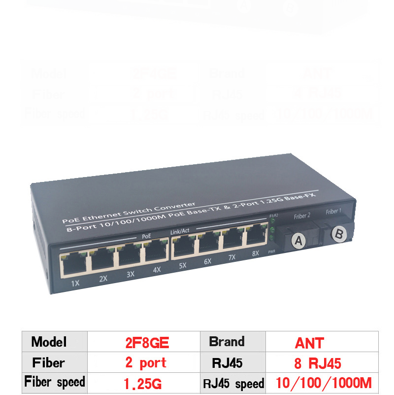 PoE Fiber Switch Uplink Fast Ethernet switch POE Ethernet Media ...