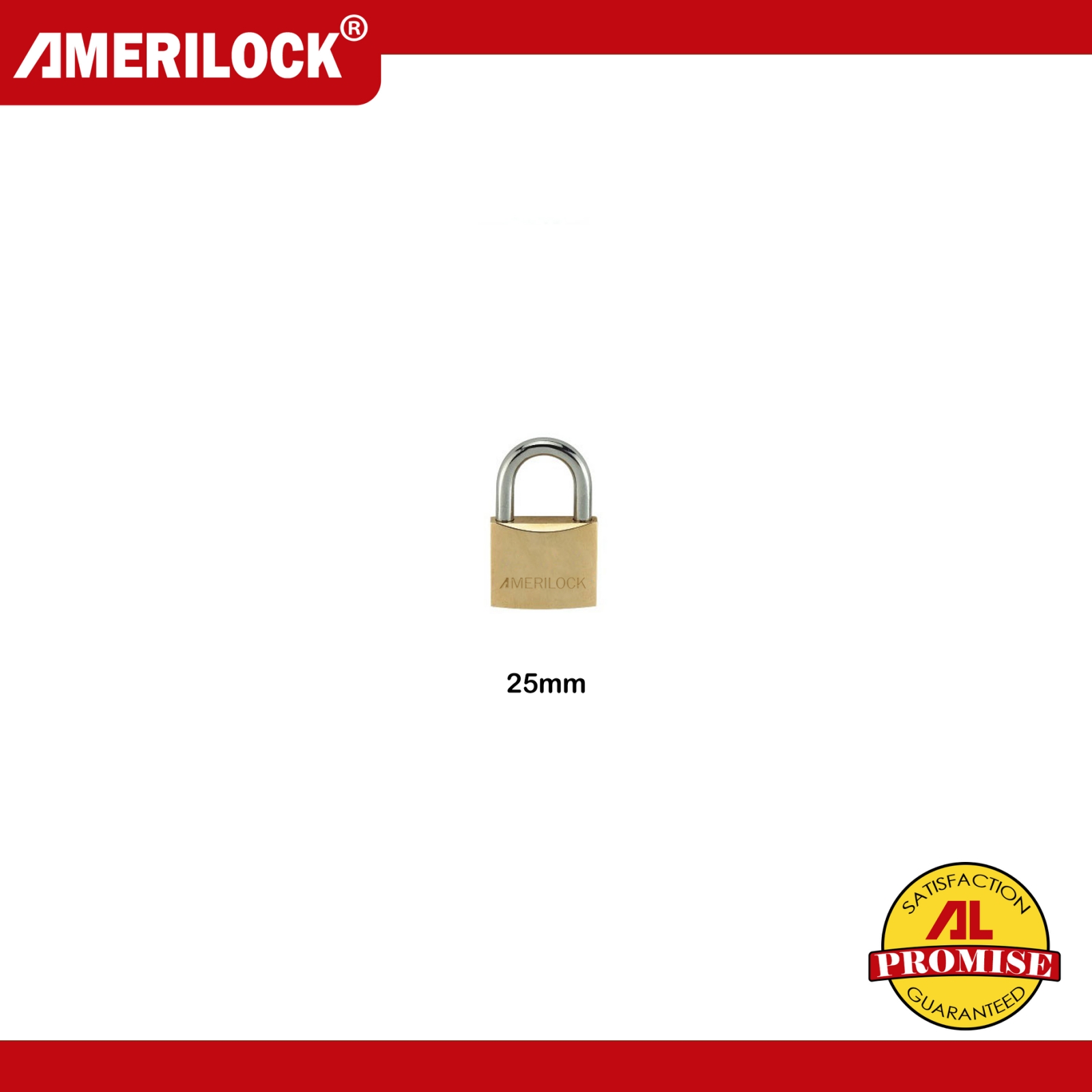 AMERILOCK Heavy Duty Brass Padlock for Gate (20mm, 25mm, 30mm, 40mm ...