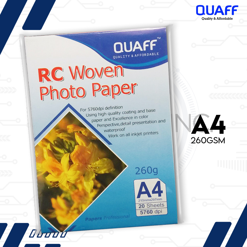 Risefully QUAFF RC Woven Photo Paper 260gsm Inkjet No Back Print Inkjet ...