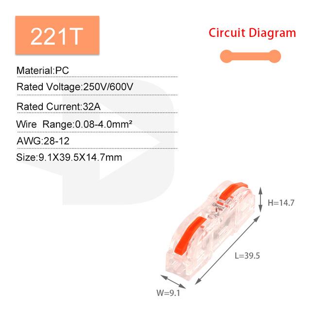 Quick Wire Connectors push-in Spring splicing Butt Wiring Connection ...