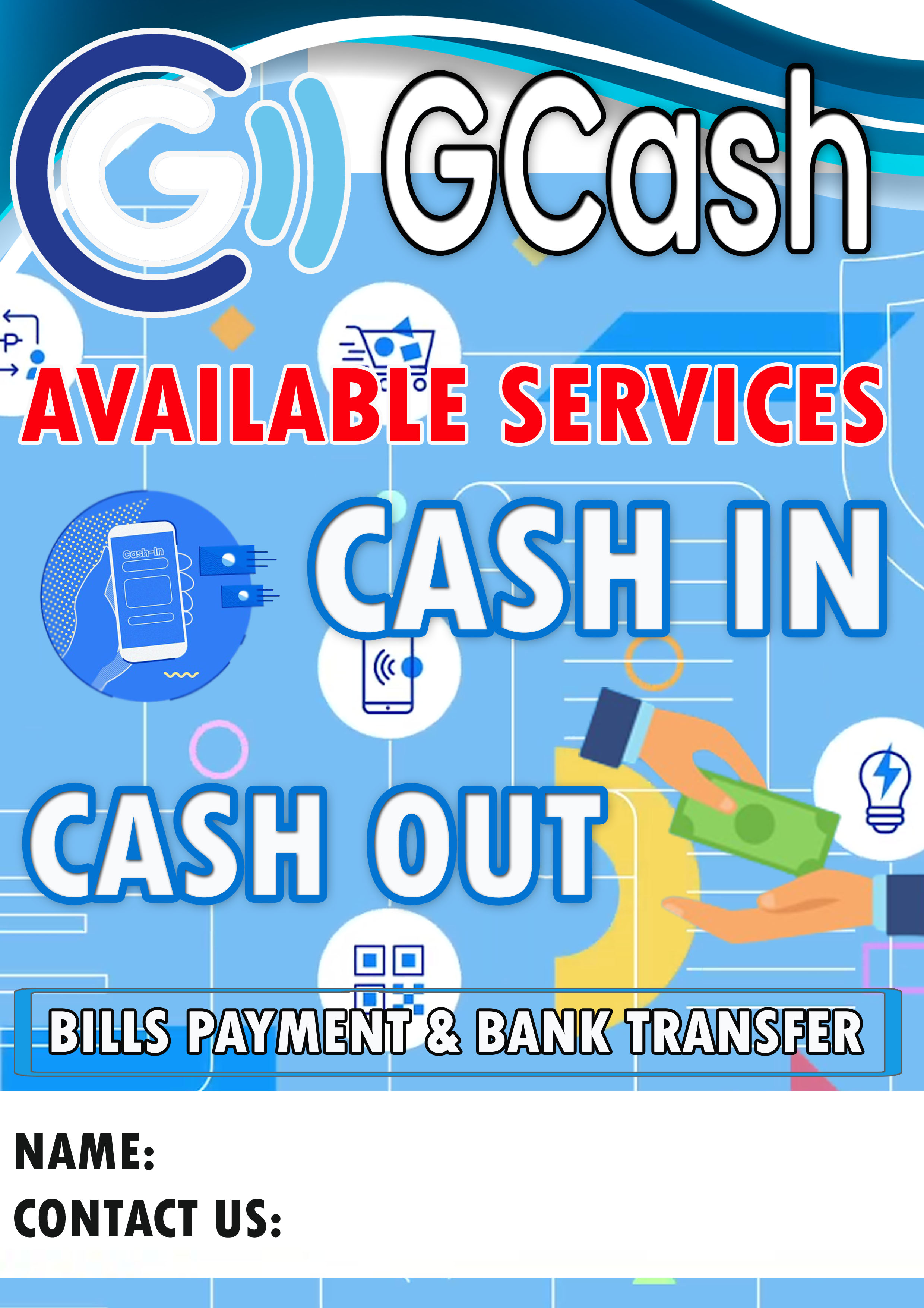 GCASH CASH IN CASH STORE SIGNAGES/TARPAULIN | Lazada PH