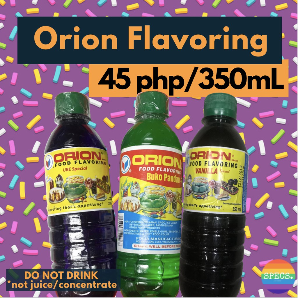 Orion Food Flavor Extract 350ML (Vanilla,Buko Pandan,Ube) | Lazada PH