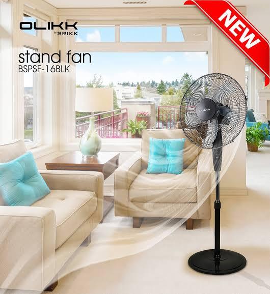 Brikk 5 Blades Stand Fan BSPSF-16BLK | Lazada PH