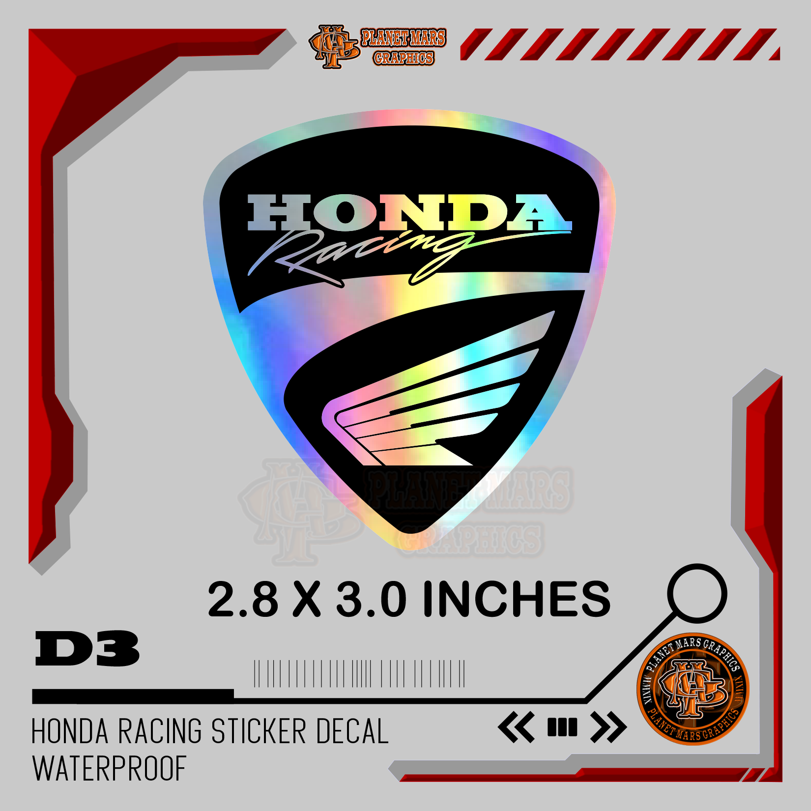Honda Racing Sticker Motorcycle Decal Waterproof | Lazada PH
