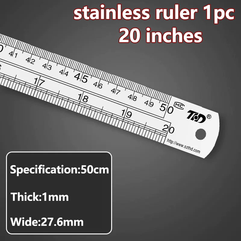 Stainless Metal Ruler Double-Sided Calibration 6 Inch 8 Inch 12 Inch 16 ...