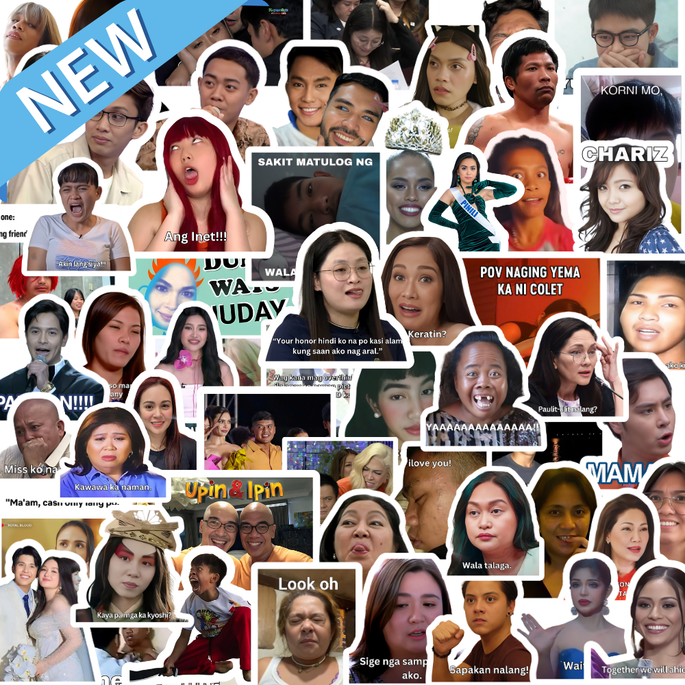 50 pcs Filipino Memes Waterproof Stickers - Trending Pinoy Funny Faces ...