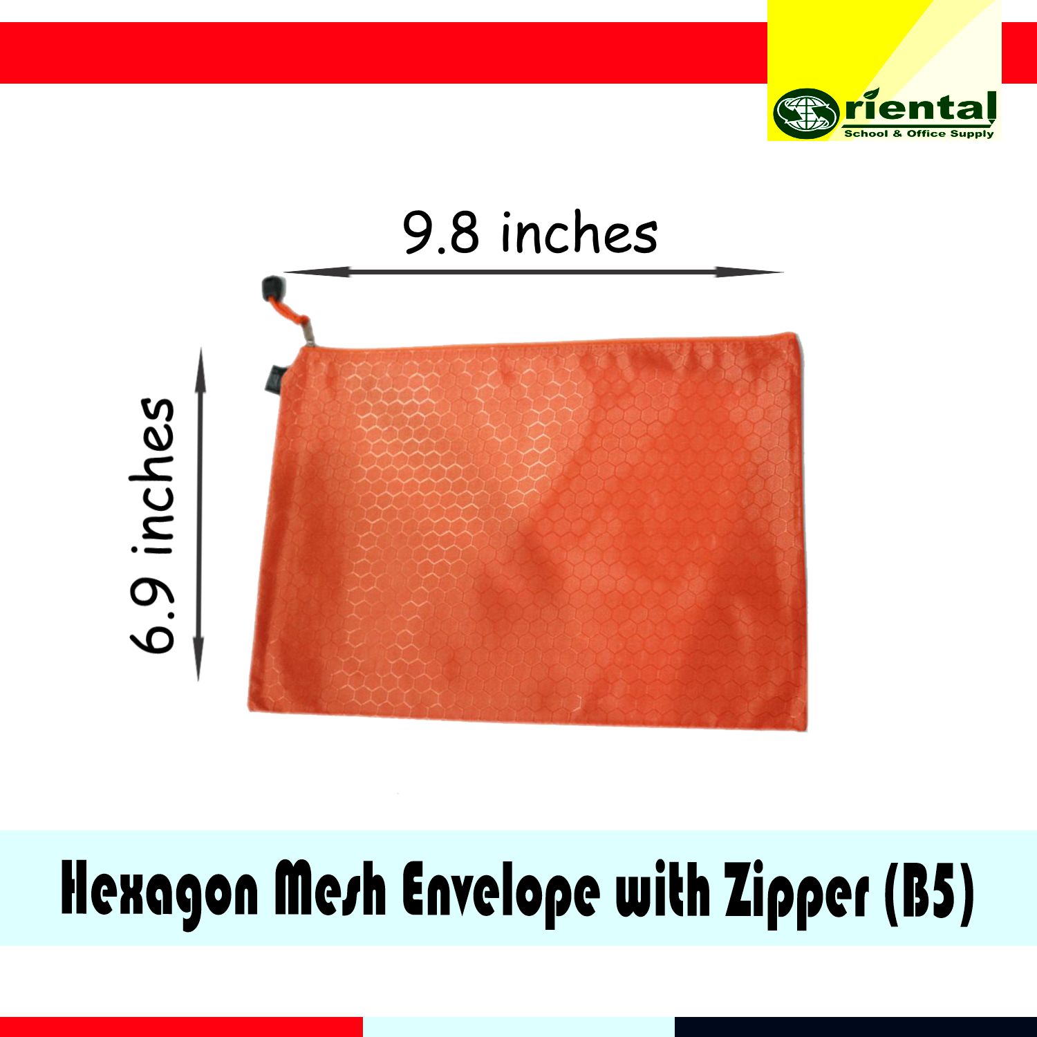 B5 Hexagon Mesh Envelope with Zipper -Bright Colors Organizer - B5 Size ...