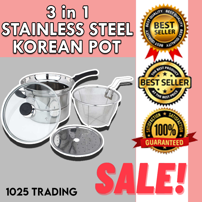 Best Seller 3 in 1 STAINLESS STEEL KOREAN POT | 3in1 Korean ...