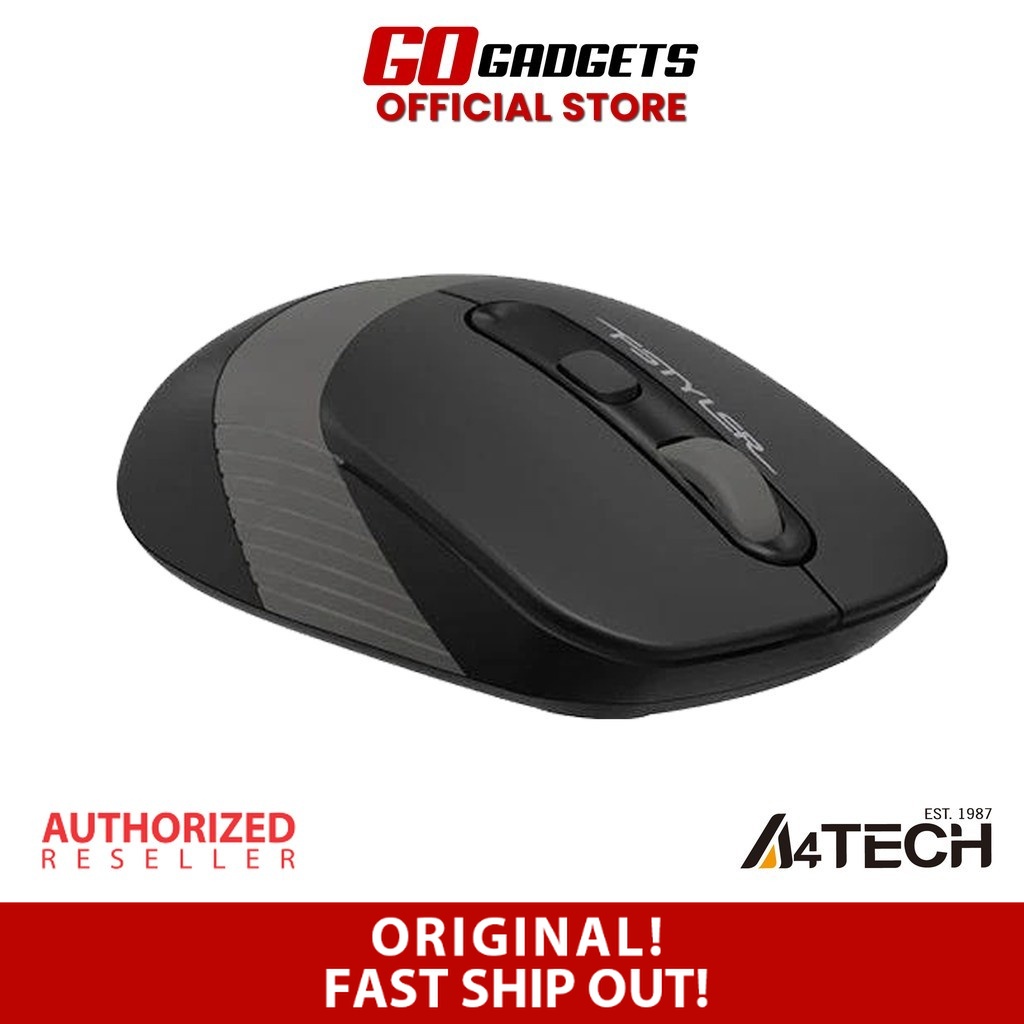 A4Tech Fstyler FG10 Optical Wireless Mouse Grey 2.4GHz Nano USB Win 10/ ...