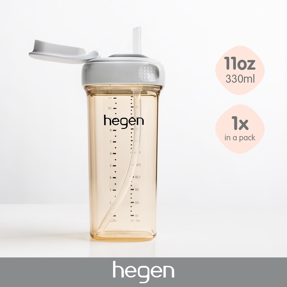 Hegen 11oz Straw Cup PPSU, Grey | Lazada PH