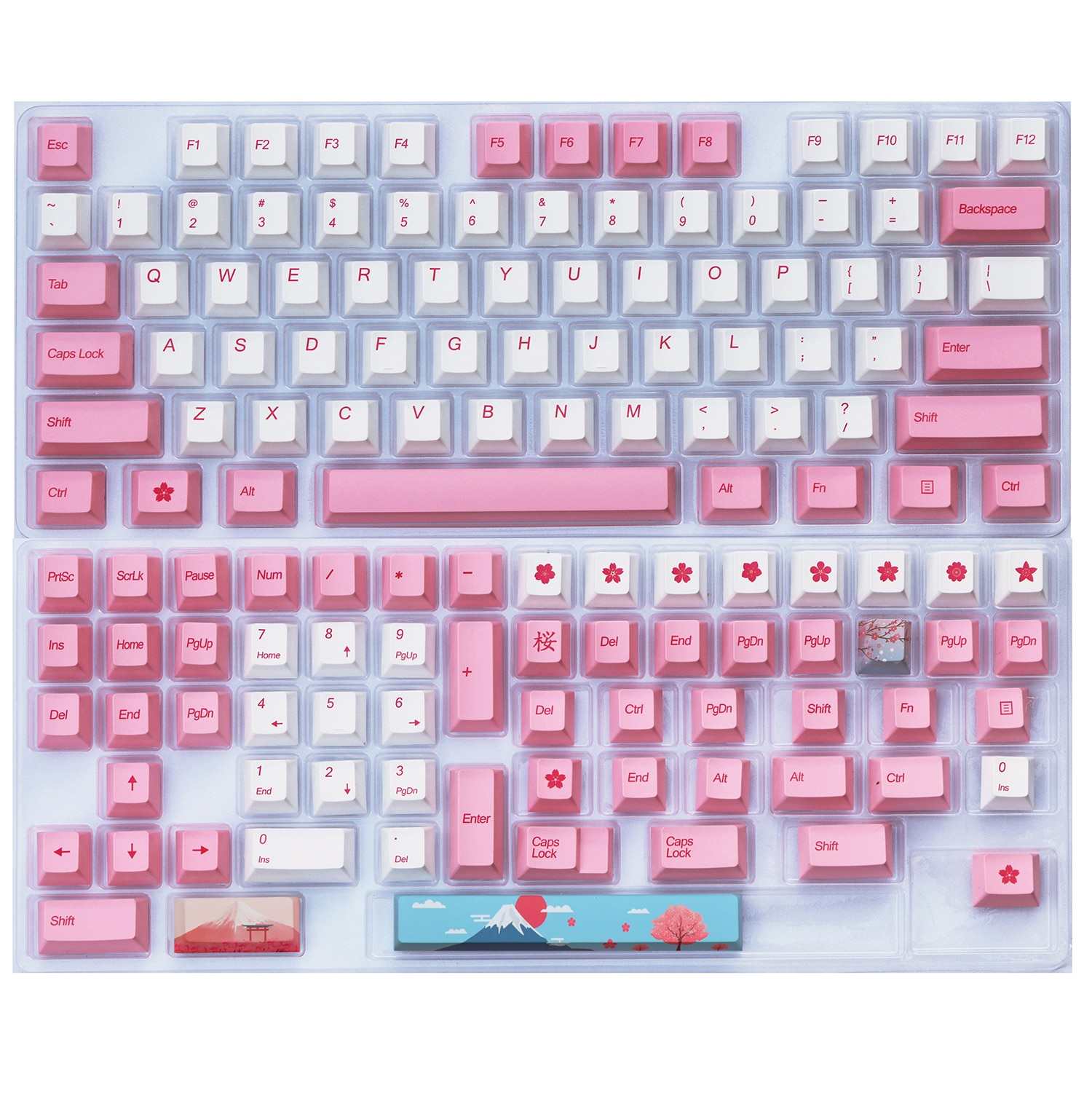 139 Keys/set Mount Fuji And Sakura Keycap PBT Dye Sublimation Keycaps ...