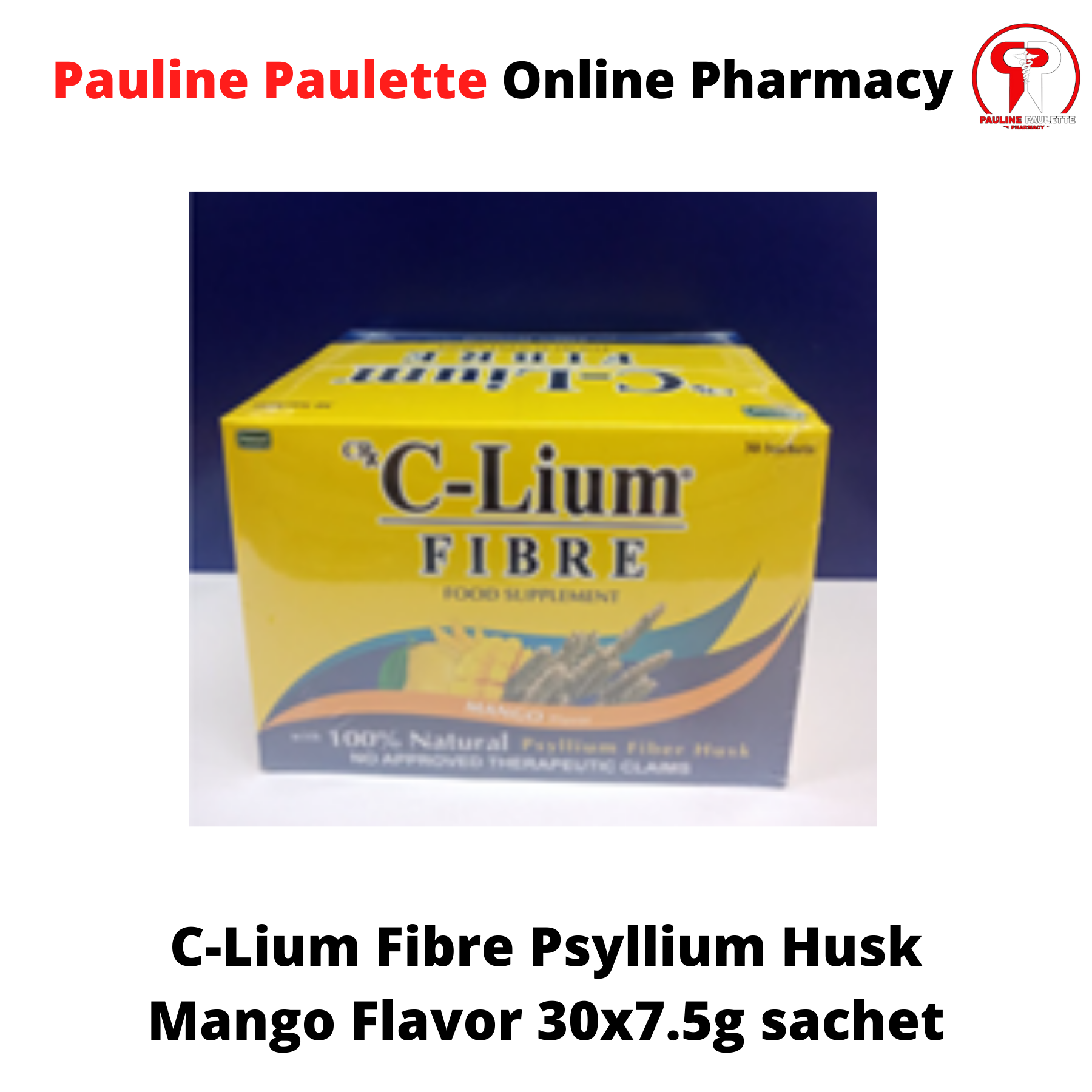 C-LIUM FIBRE Psyllium Husk Mango Flavor 30 sachets x7.5g sachet/1Box ...