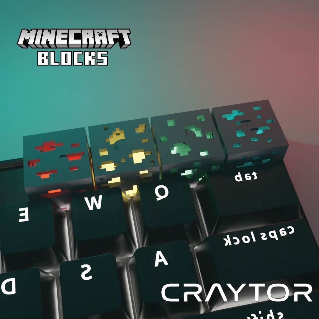 Minecraft Blocks Artisan Keycaps Diamond Emerald Gold Redstone Ore ...