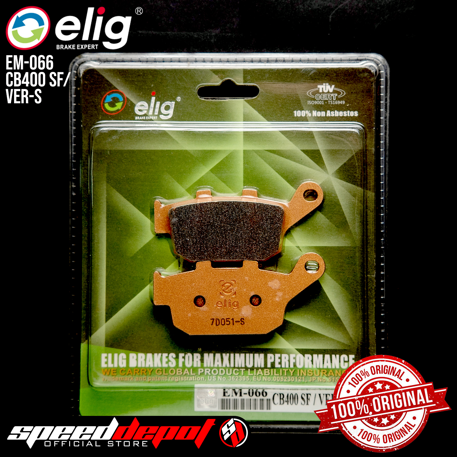 ELIG BRAKE PAD EM-066 CB400 SF * Speed Depot | Lazada PH
