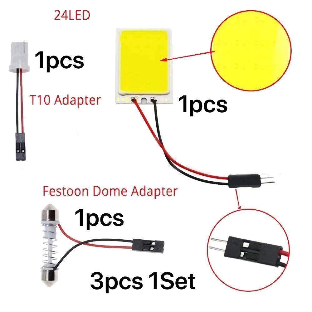 3in1 White 48 SMD COB LED T10 4W 12V Car Interior Panel Light Dome Lamp ...
