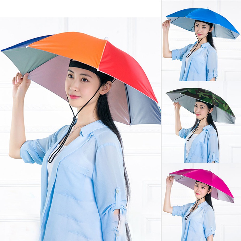 Sun Umbrella Hat Outdoor Hot Foldable Golf Fishing Camping Headwear ...