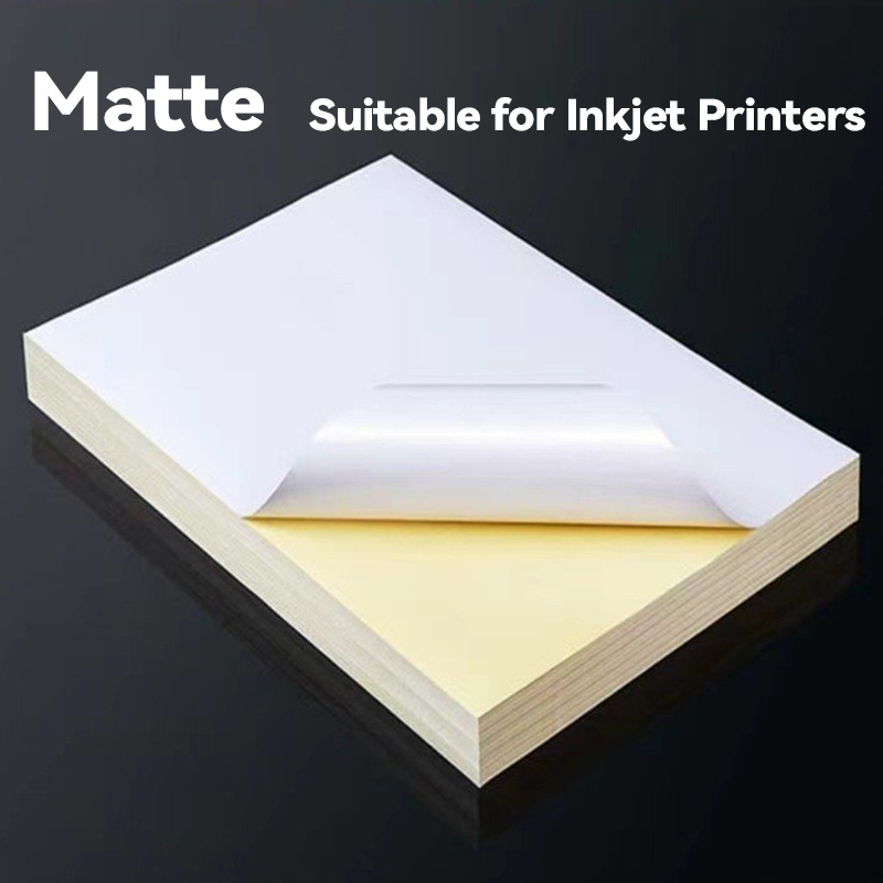 100 Pcs Matte Sticker Paper Glossy Sticker A4 Size Paper for Printing ...
