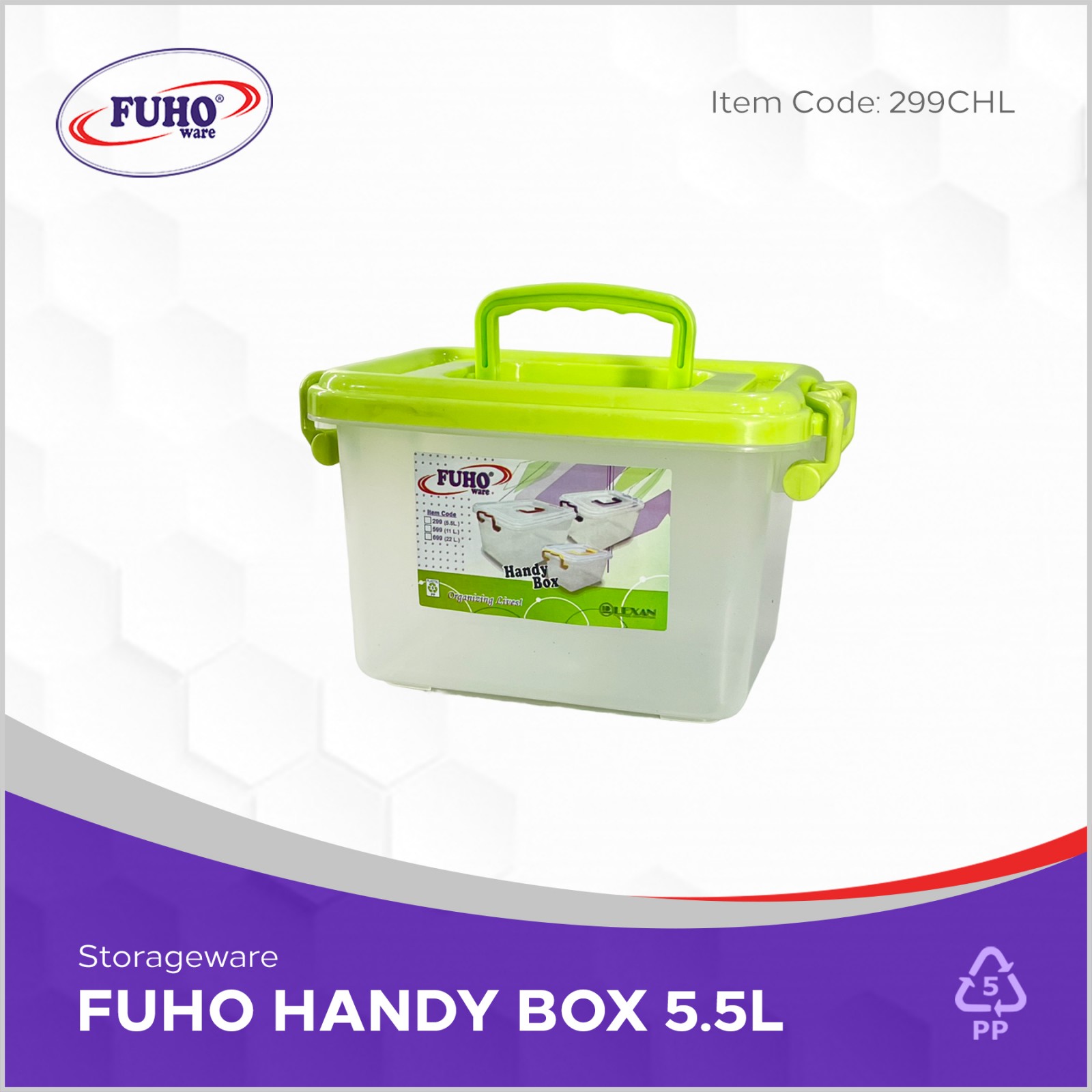 FUHO Plastic Handy Box,5.5L #299CHL Storage, Container, Organizer ...