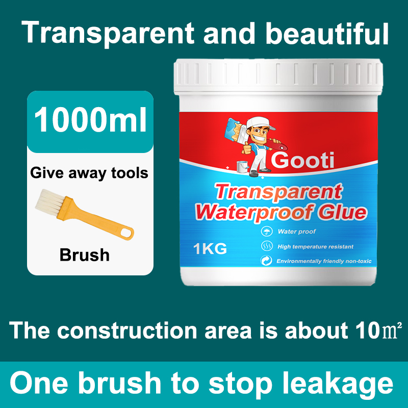 💥1000G with brush💥GOOTI Super Transparent Waterproof Sealant Glue ...