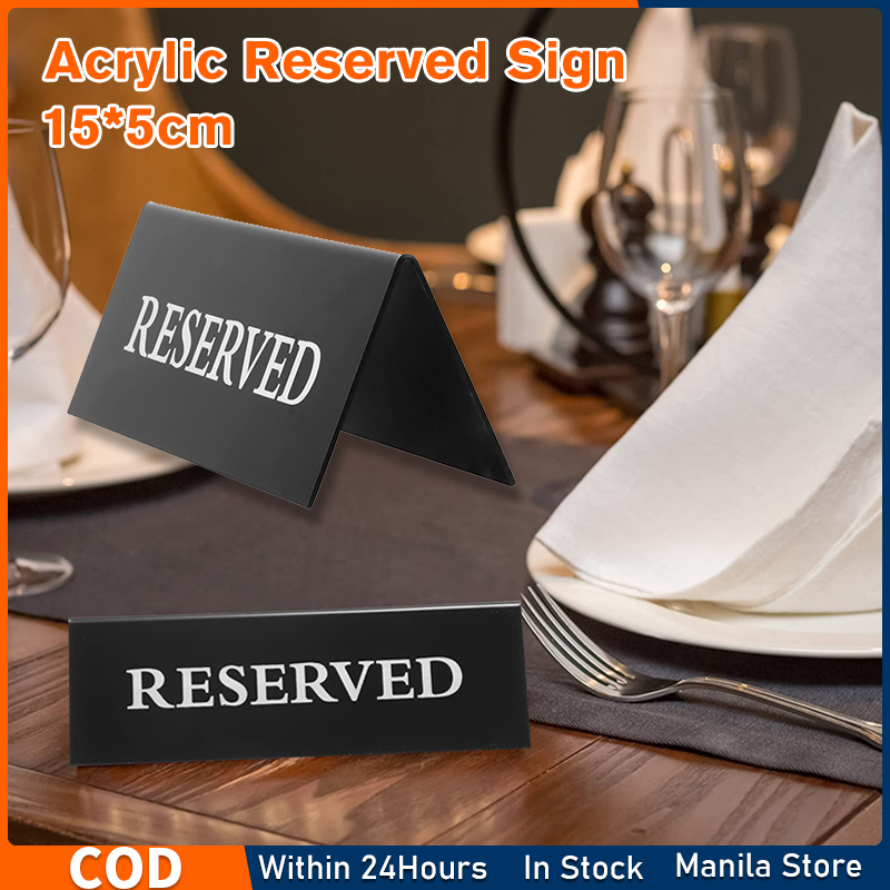 Acrylic Table Card Sign Hotel Restaurant Reserved Table Signs Reminder ...