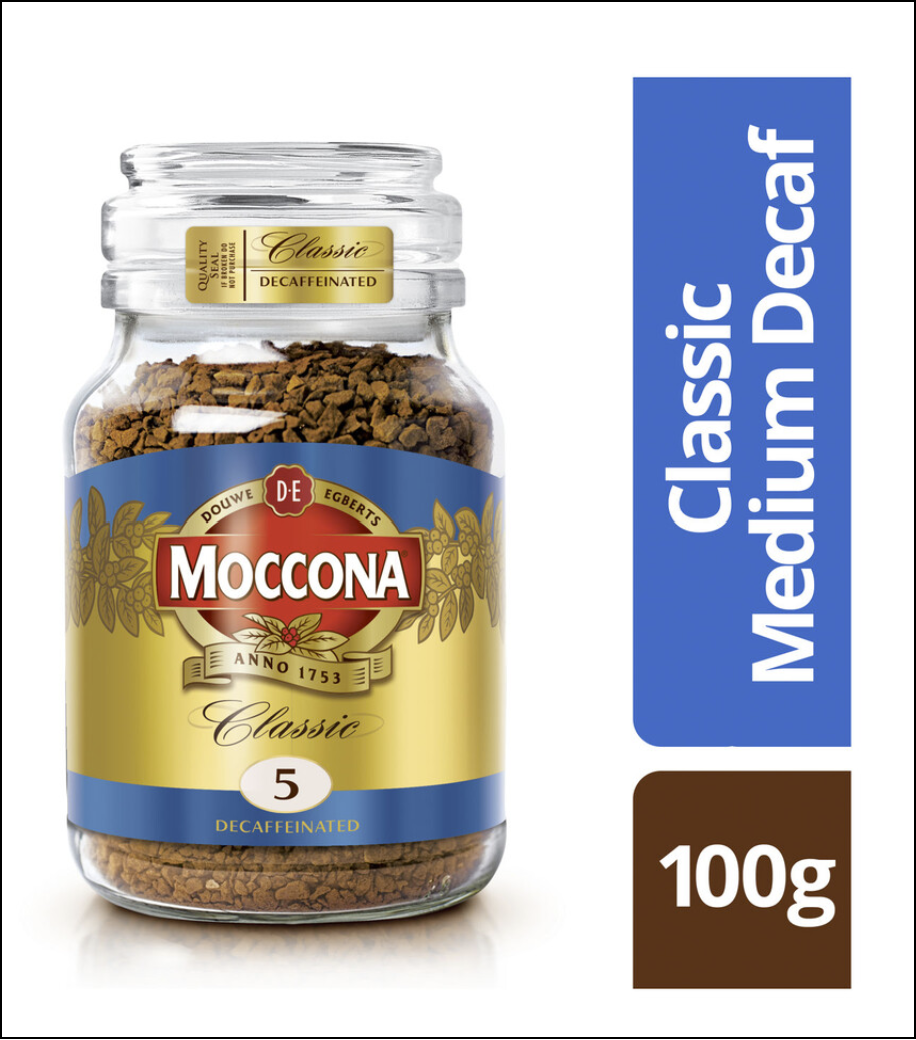 Moccona Classic Medium Decaffeinated Instant Coffee 100g - Expiry Date ...