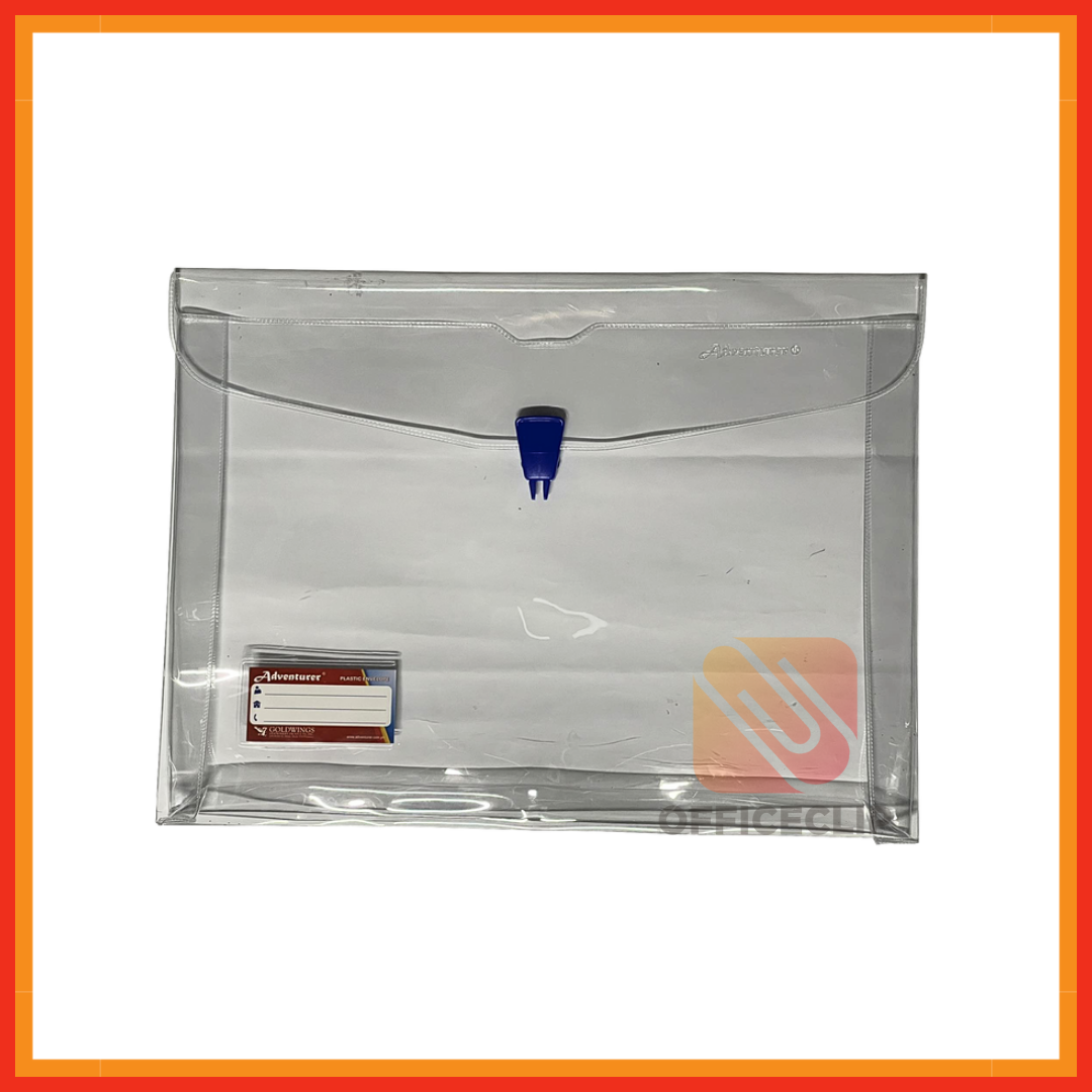 Adventurer Expanding Plastic Envelope Transparent Pushlock Type Long ...
