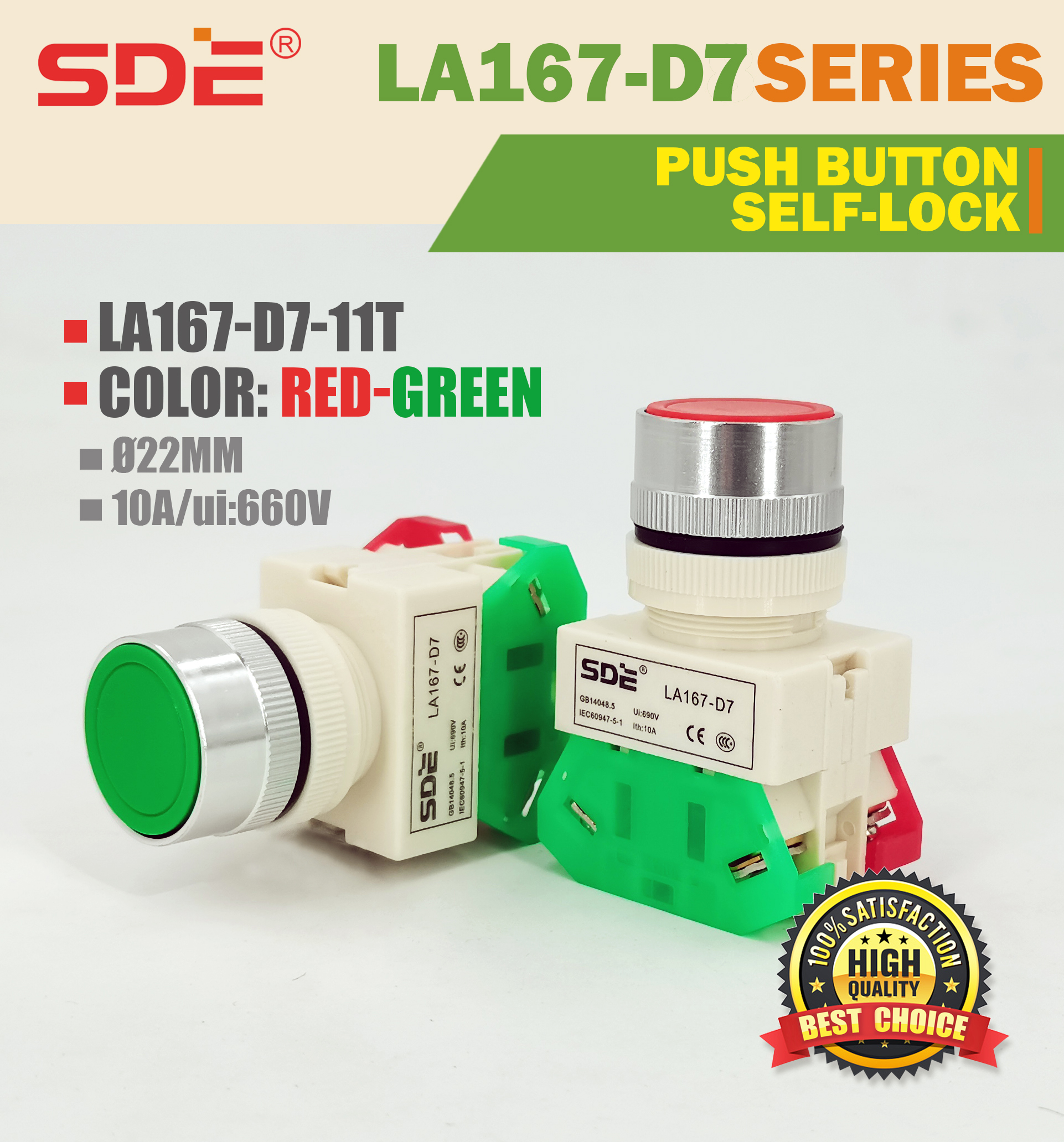 SDE PUSH BUTTON with LOCK (LA167-D7-11 Series) | Lazada PH