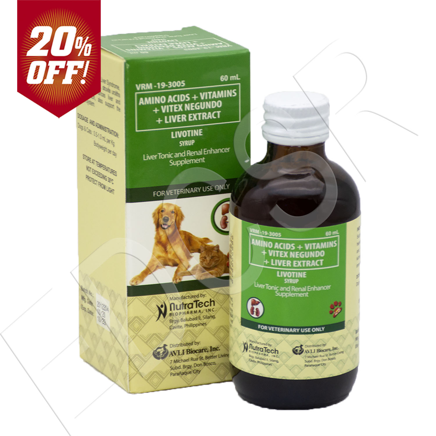 NutraTech Livotine Syrup Liver Tonic Renal Enhancer Supplement for Dogs ...