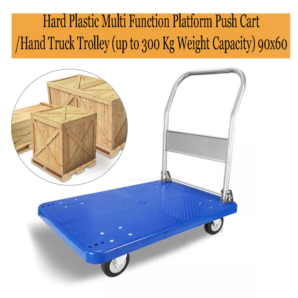 Hard Plastic Multi Function Platform Push Cart / Hand Truck Trolley (up ...