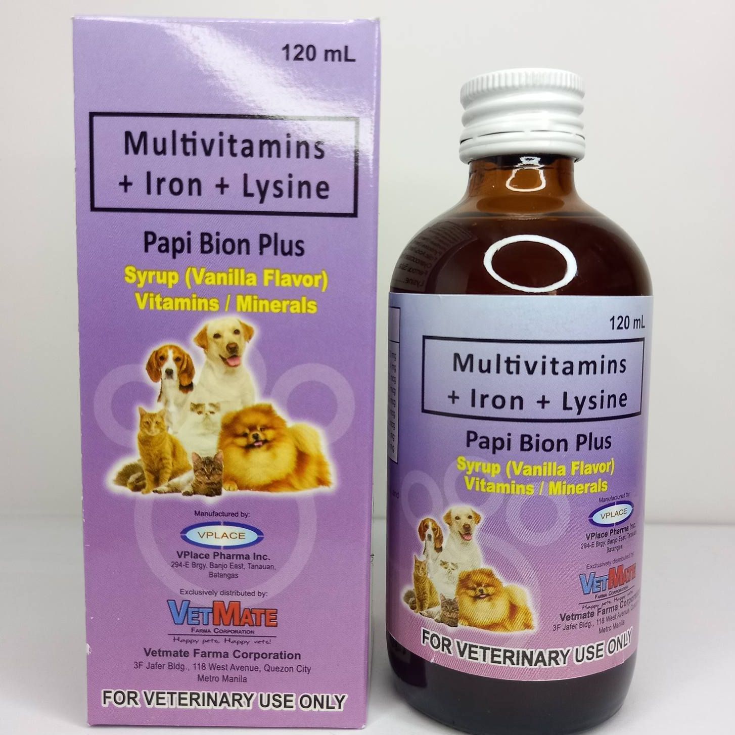 [VET SUPPORT] 1box Papi Bion Plus 120mL Multivitamins + Iron + Lysine ...