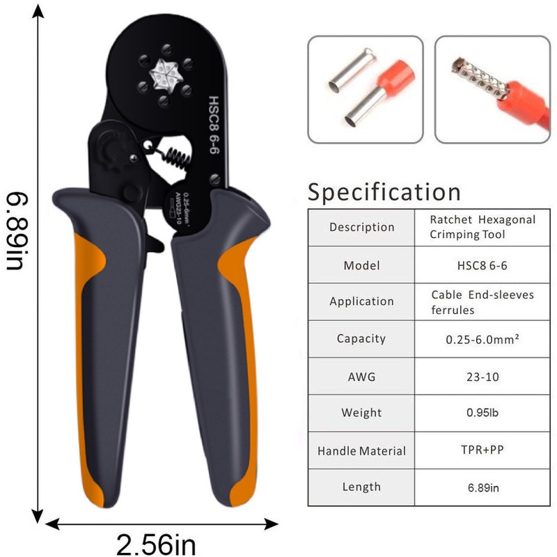 Ferrule Crimping Pliers 0.08-16mm² Professional Ferrule Crimping Tool ...