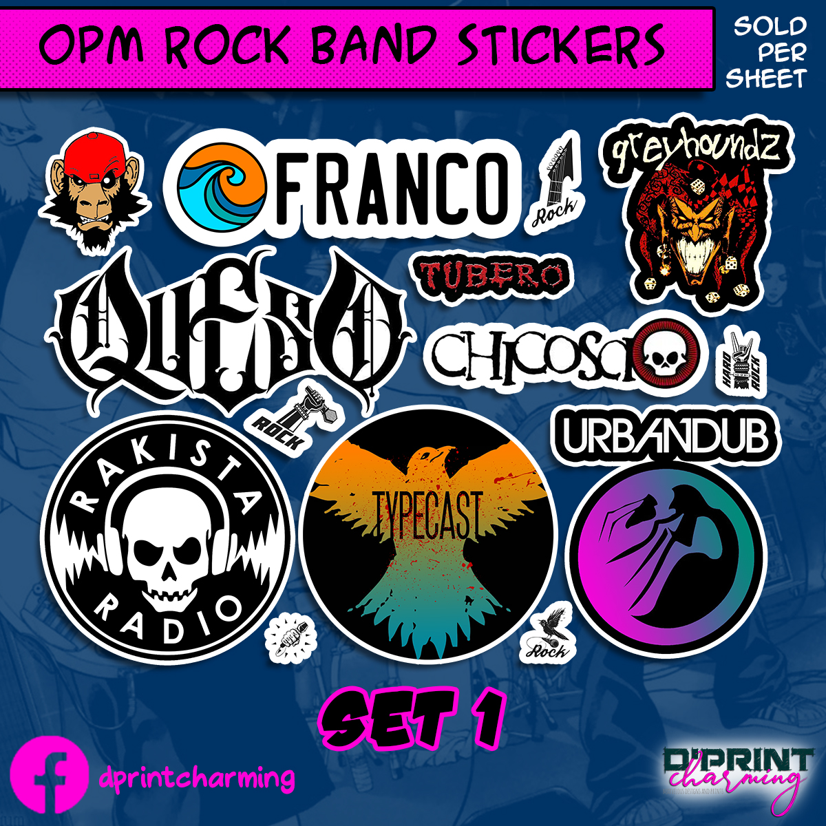 OPM Rock Bands - Laminated Waterproof Vinyl Stickers (sold per sheet ...