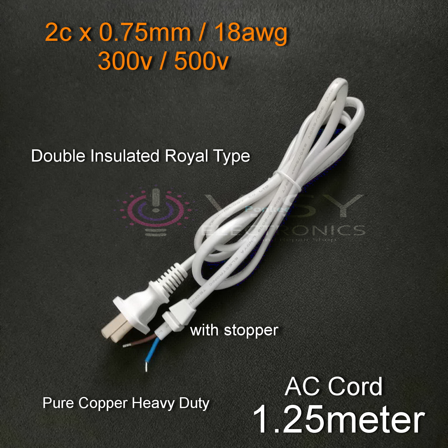 1.5mt / / 1.25mt / 1.1mt Heavy Duty AC Cord Royal Cable Type Standard ...
