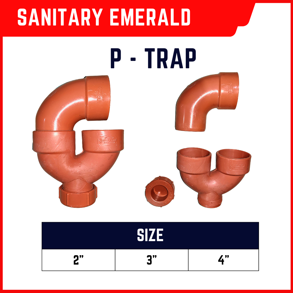 Sanitary PVC Fittings Emerald P Trap (Sizes: 2",3",4") Sold per pc ...