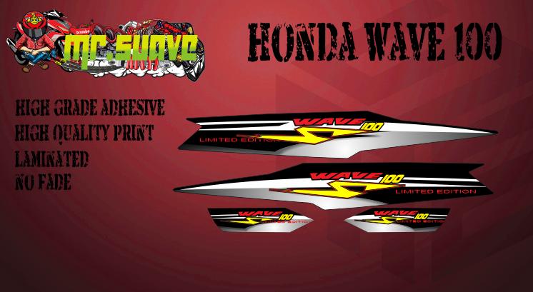 Honda Wave 100 Decals Set (Black) | Lazada PH