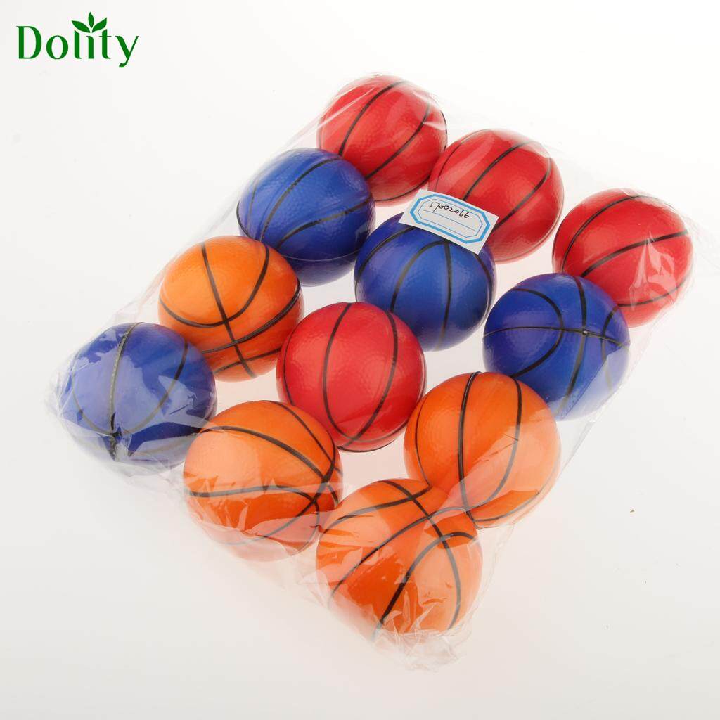 Dolity Set of 12 Solid Basketball PU Sponge Ball Release Pressure Pet ...