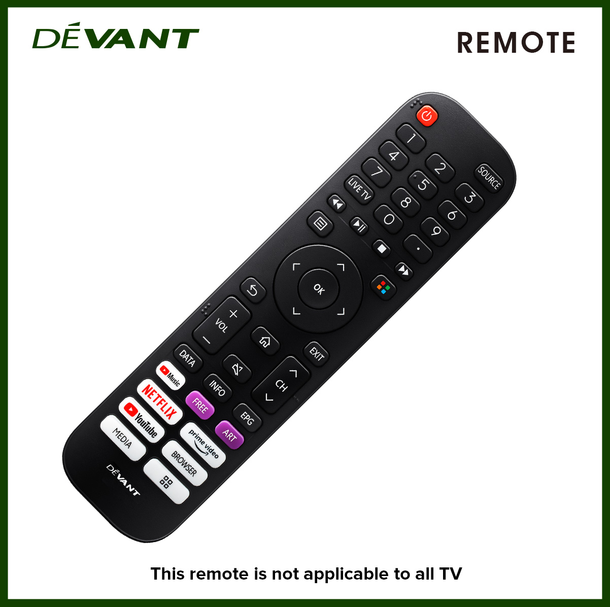 DEVANT REMOTE CONTROL - 32STV103 / 43STV103 /65QUHV04/55UHD202 ...