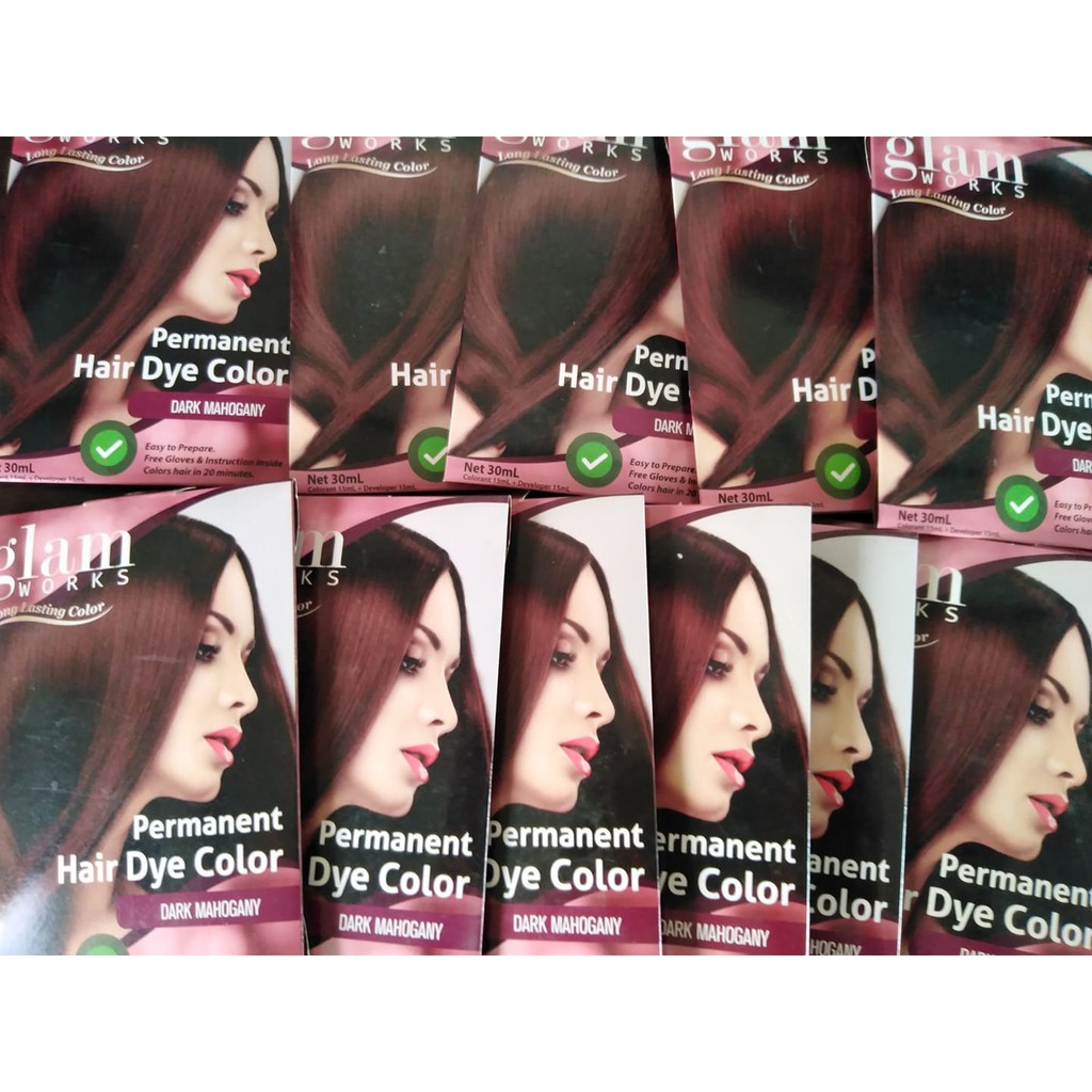 Dark Mahogany Glam Works Permanent Hair Dye Color 30mL | Lazada PH