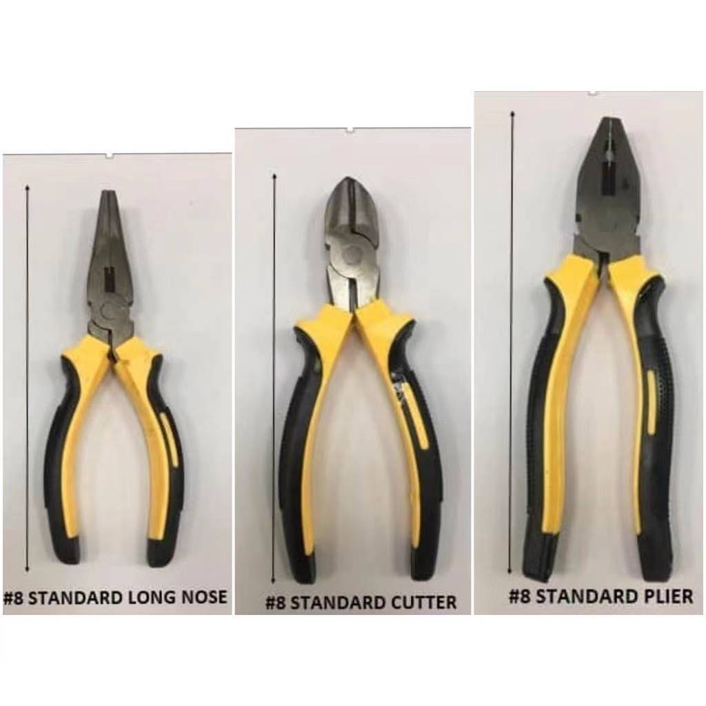 Standard Pliers Cutter Longnose Combination Pliers 6" 8" YELLOW | Lazada PH