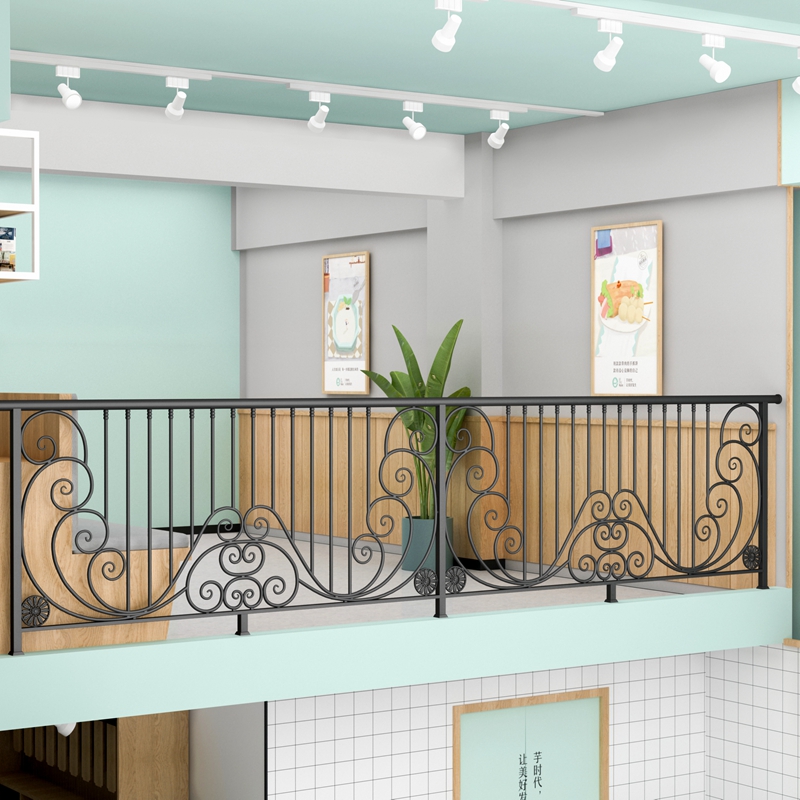 Indoor balcony guardrail wrought iron stair handrail decoration attic ...