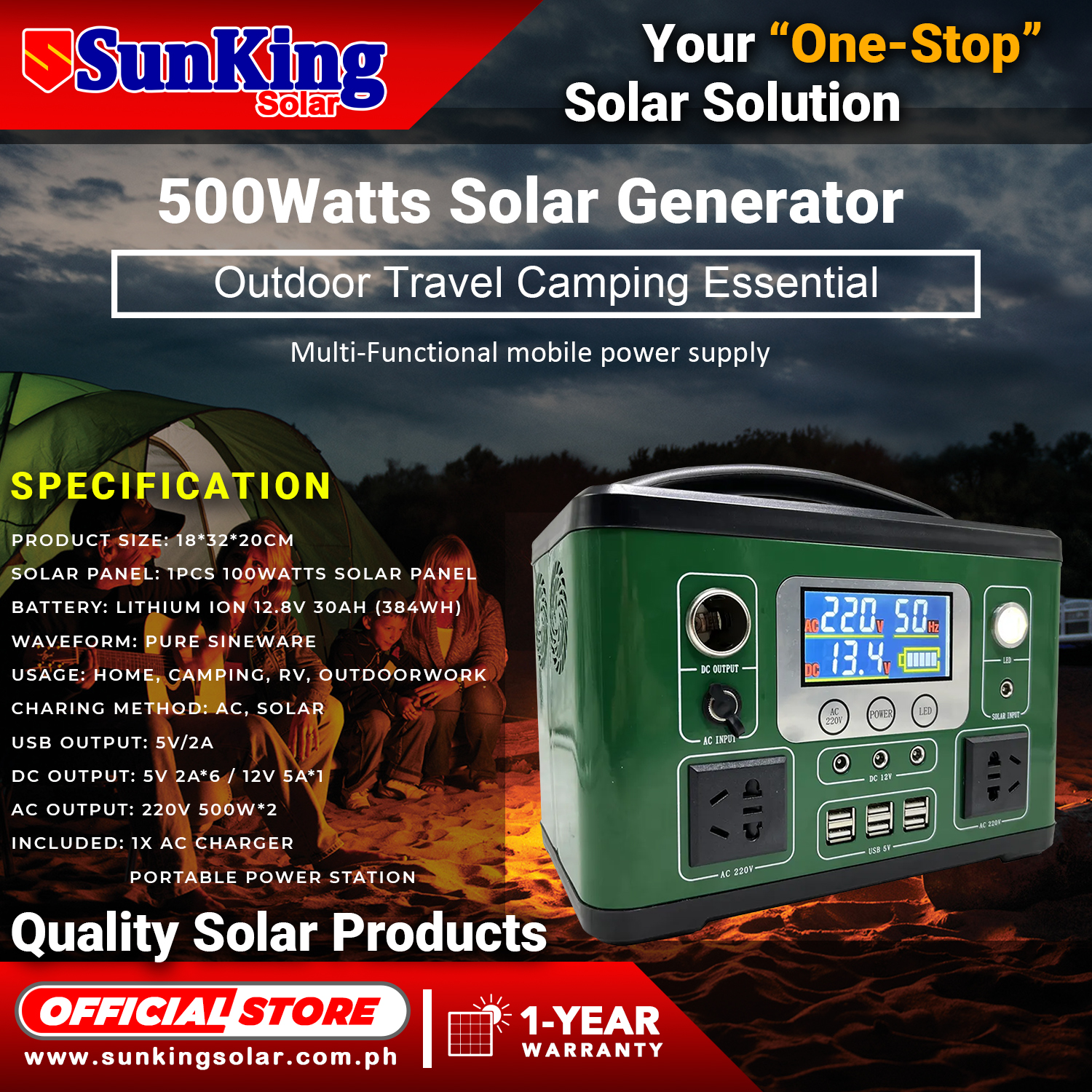 500watts Solar Power Generators Backup Power Supply Portable Power ...