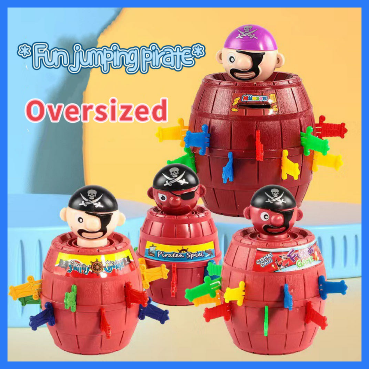 Classic children's toy pirate bucket game puzzle toy pop-up jump pirate ...