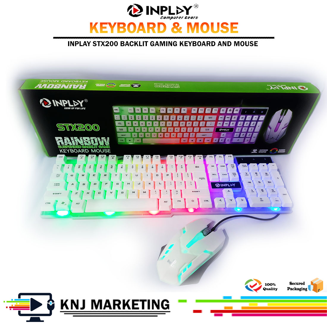 INPLAY STX200 KEYBOARD MOUSE RAINBOW BACKLIT GAMING KEYBOARD | Lazada PH