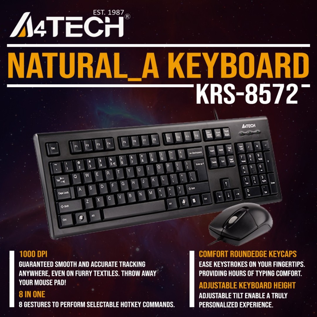 A4tech KRS 8572 USB Combo Keyboard with Mouse | Lazada PH