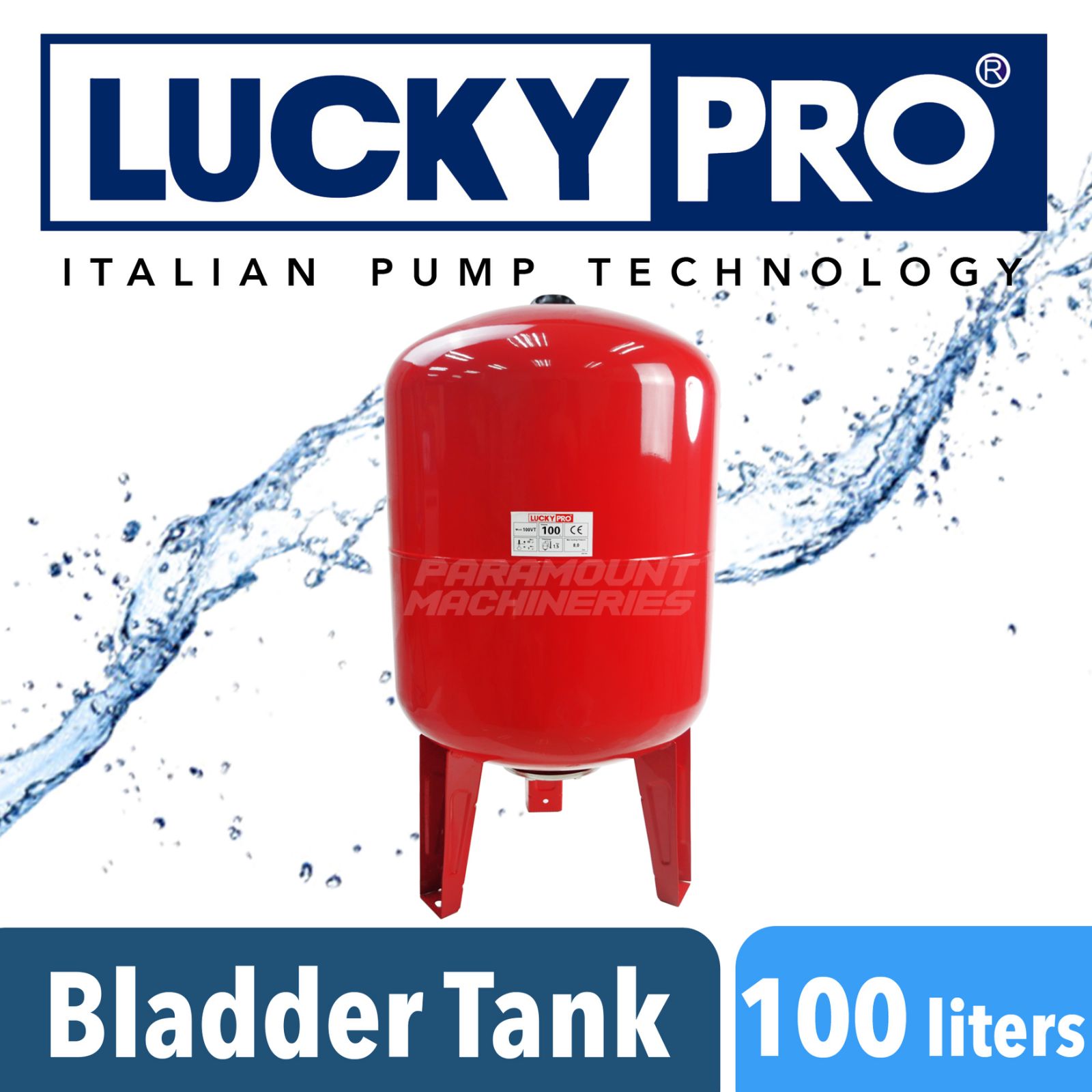 Lucky Pro 100 Liter Vertical Bladder Tank Pressure Tank [Paramount ...