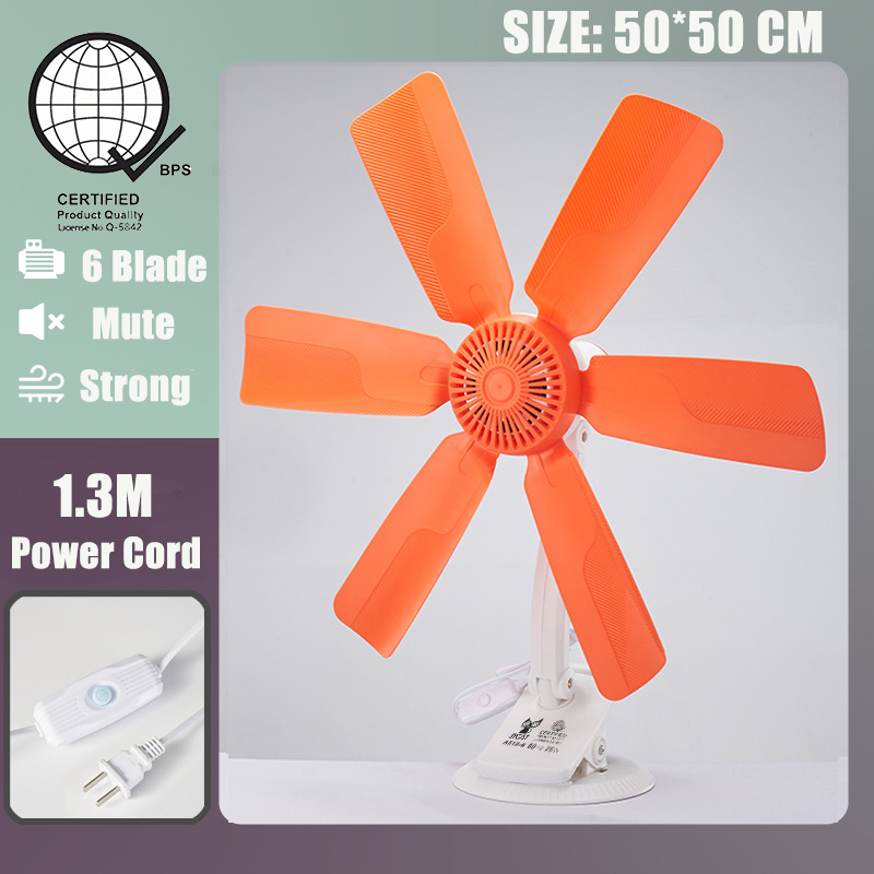 SYCAT-A519-6 Blade Big Clip Fan Round Chassis Clip Fan Desk Fan 6 Blade ...