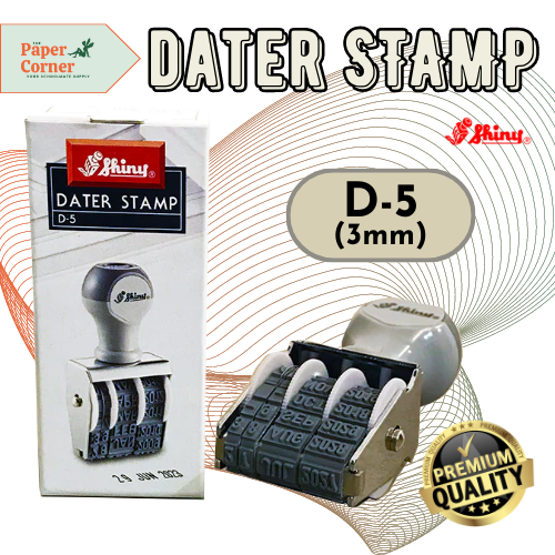 SHINY DATER STAMP DATE PAPER STAMP D-3 5mm/D-4 4mm/D-5 3mm DATE STAMP 1 ...